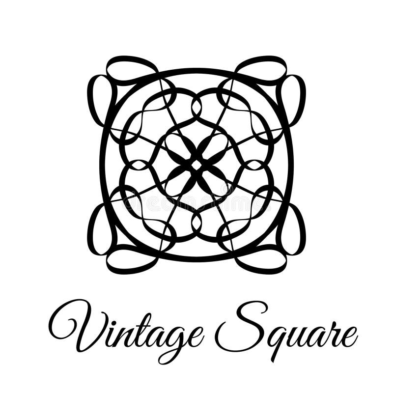 Square Calligraphy Pattern stock vector. Illustration of element ...