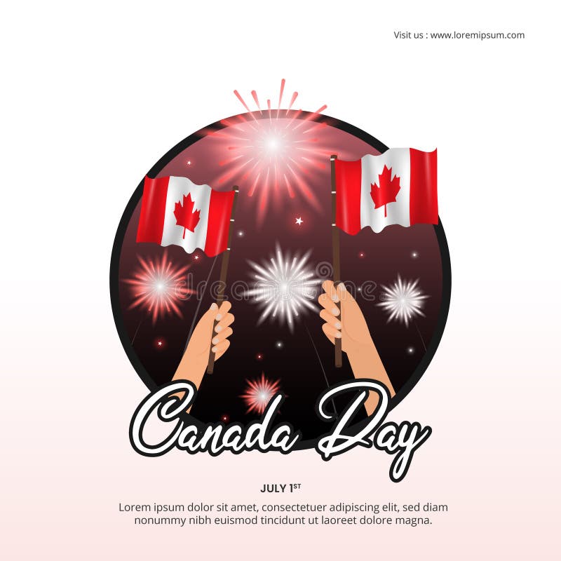 Fireworks Banner Canada Stock Illustrations – 606 Fireworks Banner ...