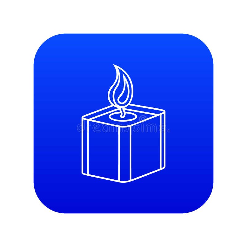 Square Candle Icon Blue Vector Stock Vector - Illustration of birthday ...