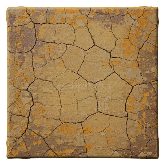Square Canvas with a Textured, Cracked Pattern Resembling Dry, Parched ...