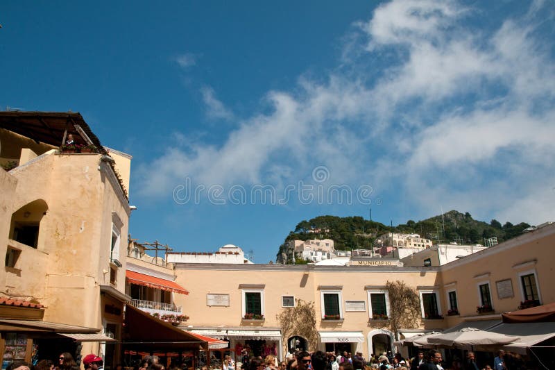 A Square in the Capri Island Editorial Stock Image - Image of italy ...