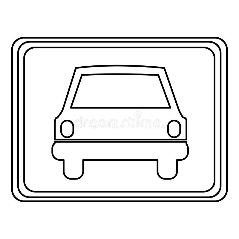 Square with Car Front Inside Stock Illustration - Illustration of ...
