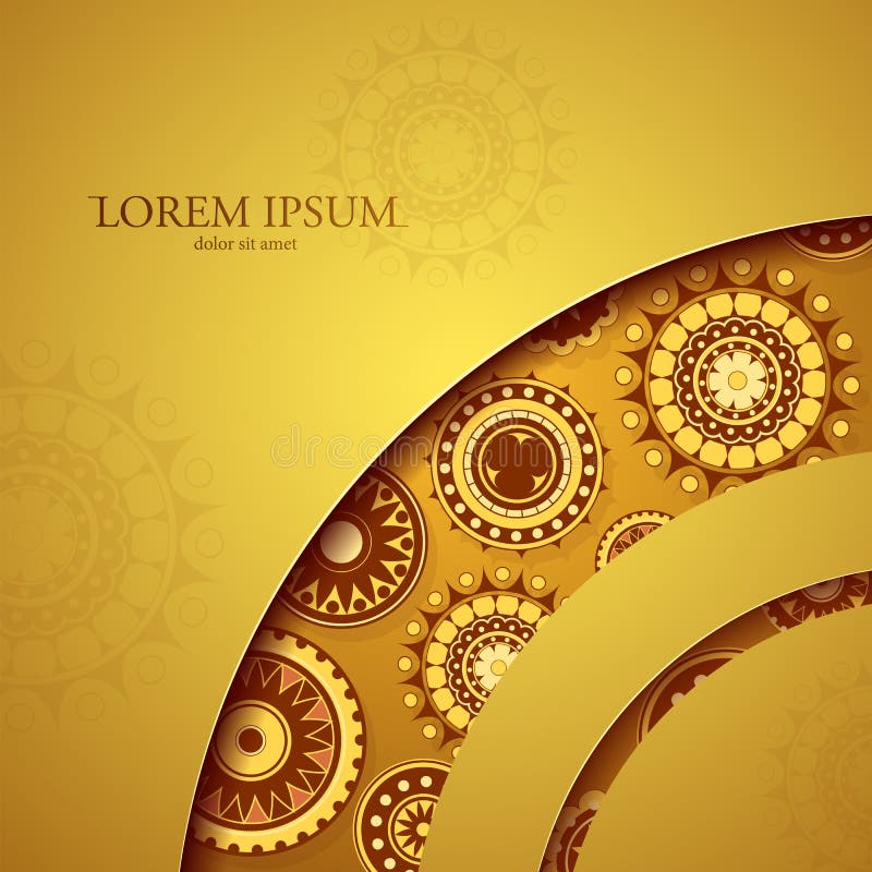 Square Card with Vintage Ornament Backdrop Stock Vector - Illustration ...