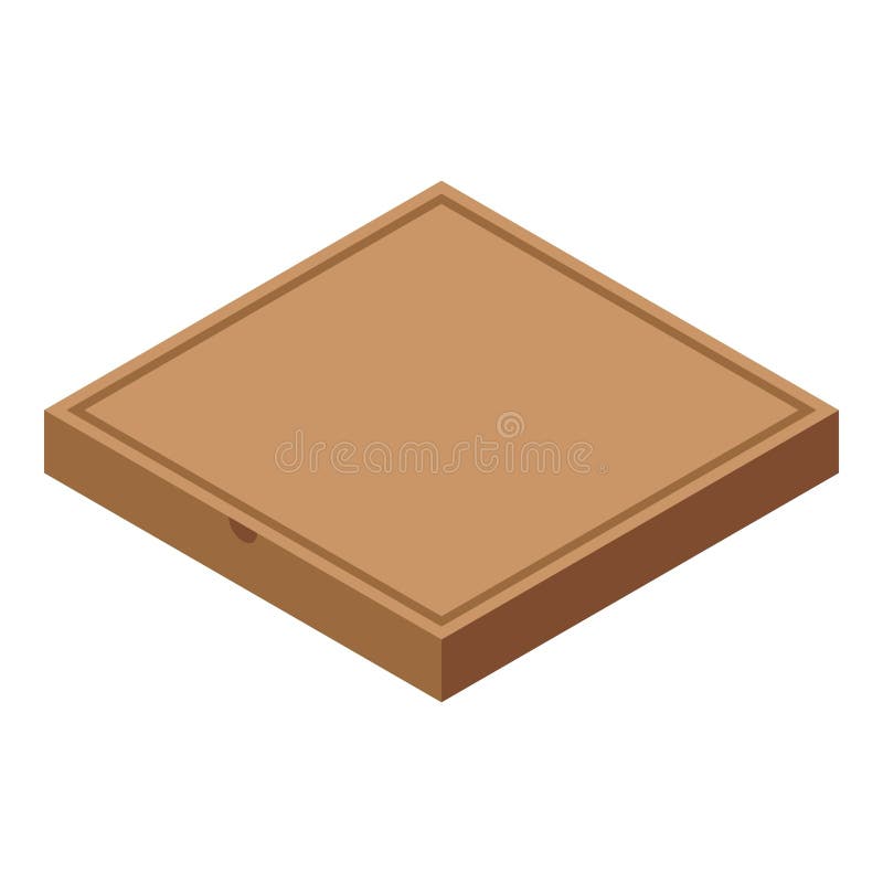 Square Cardboard Pizza Box Closed Isometric View Stock Illustration ...