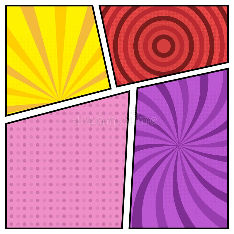 Comic Pop Art Cartoon Frame Background with Blank Layout Photos Vector ...