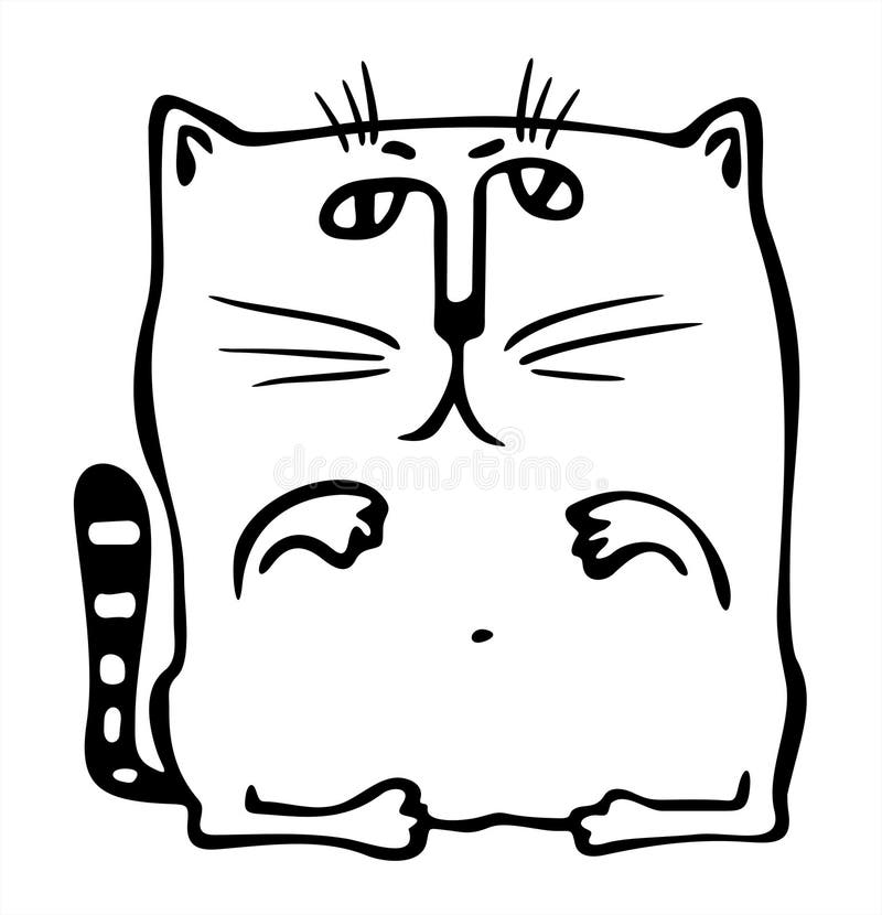 Square cat stock vector. Illustration of graphics, black - 3175730