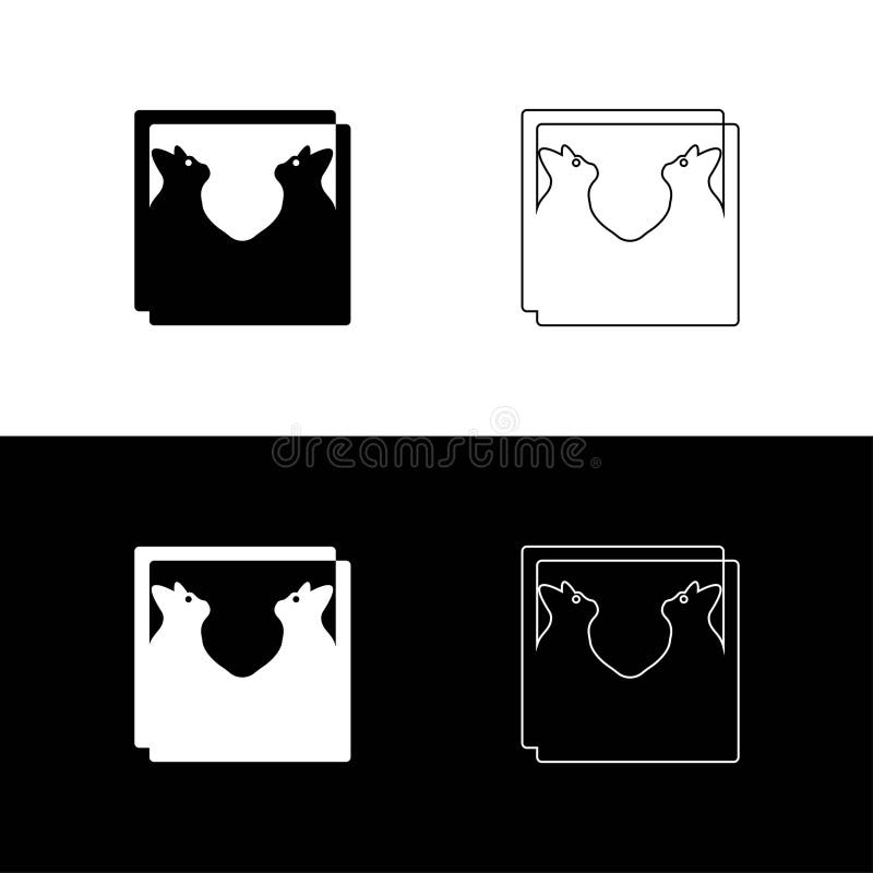 Square Cat Animal Vector Logo Template Stock Vector - Illustration of ...