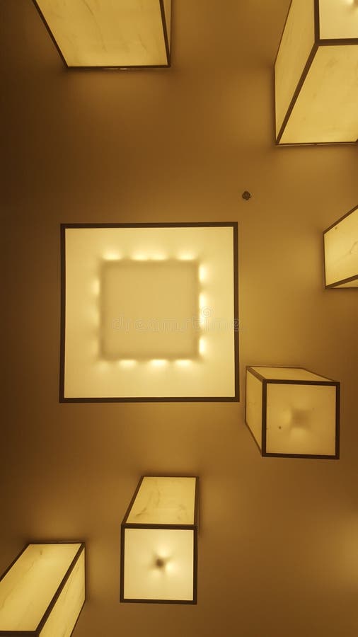 Square ceiling lights stock photo. Image of lights, warm - 67045718