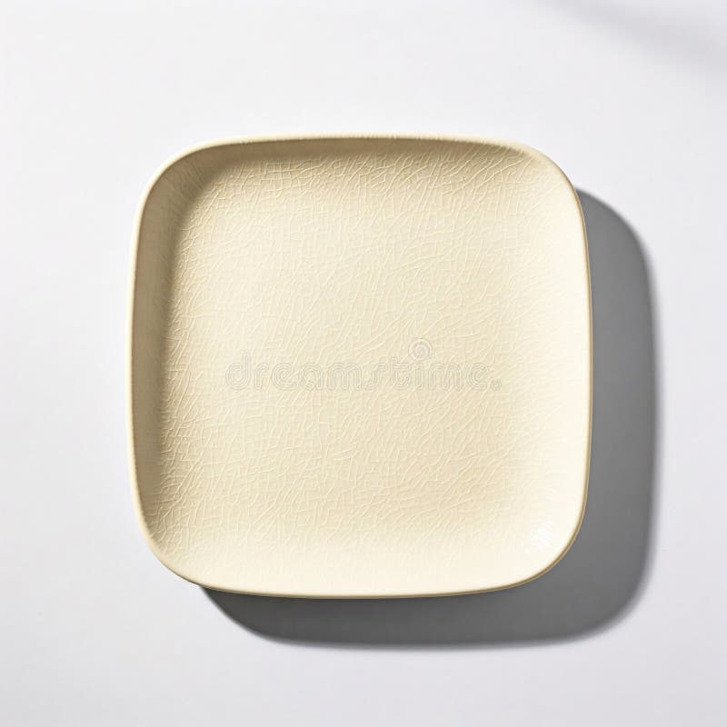 Empty Ceramic Plate on White Background. Top View, Flat Lay Front View ...