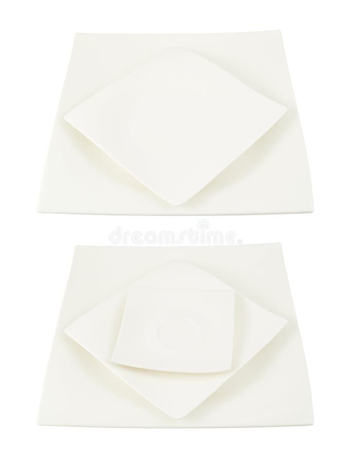 Square Ceramic Plates Composition Stock Image - Image of plate ...