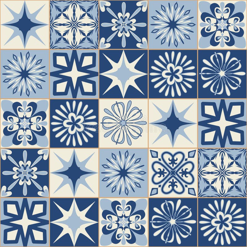 Vintage Spanish Style Square Ceramic Tile Design, Green White Beige ...