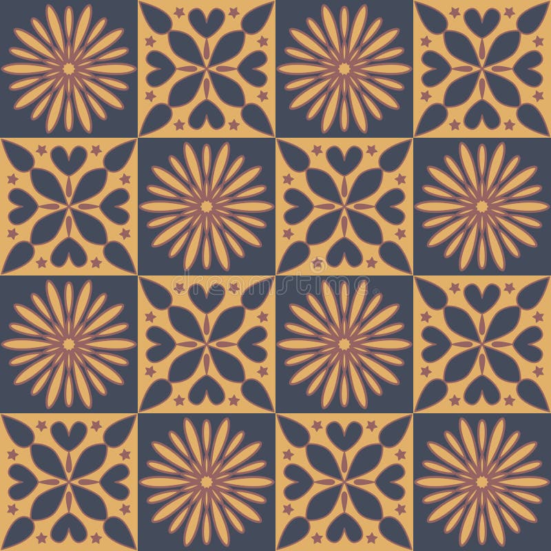 Square Ceramic Tiles, Design Flower Mandala, Spanish Style Colored ...