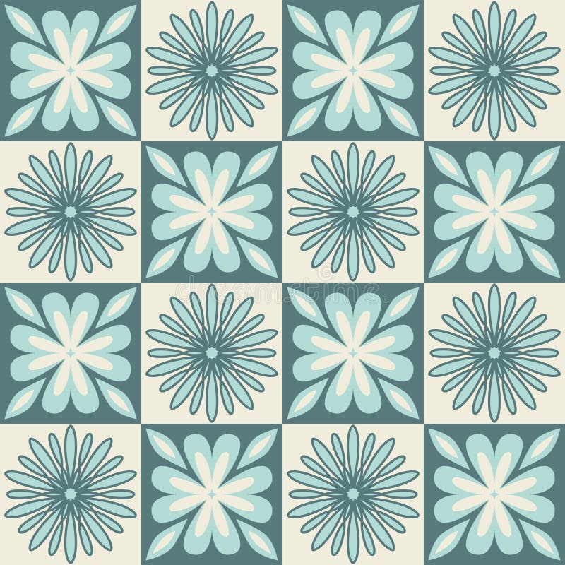Square Ceramic Tiles, Design Flower Mandala, Spanish Style Illustration ...