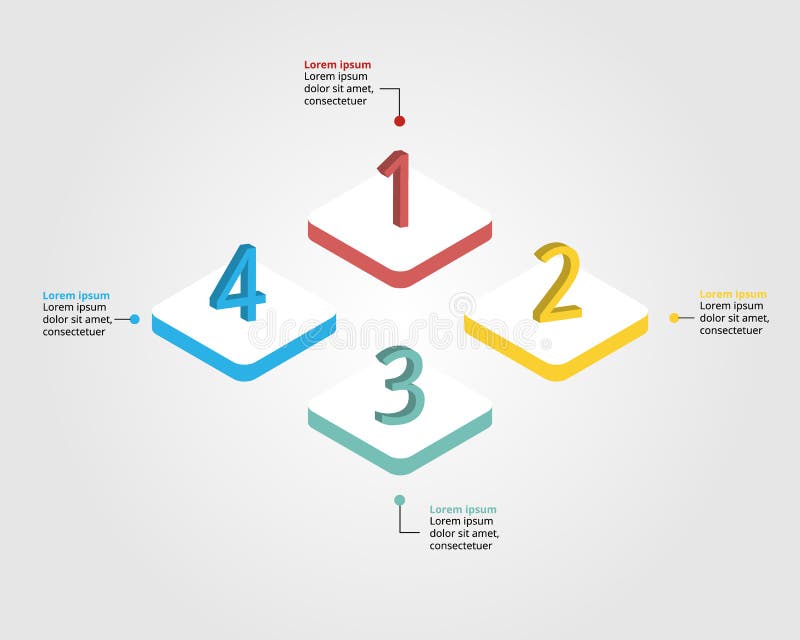 Square Chart Step Template for Infographic for Presentation for 4 ...
