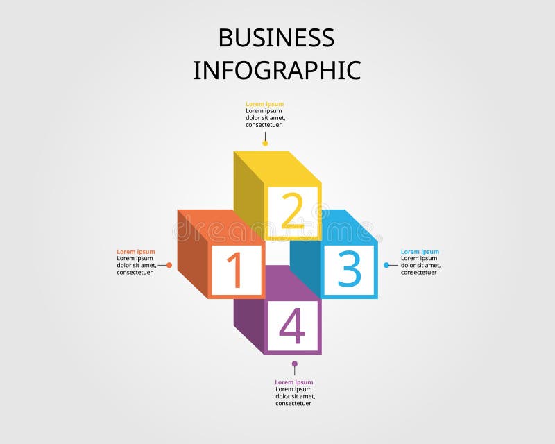 Square Chart Step Template for Infographic for Presentation for 4 ...