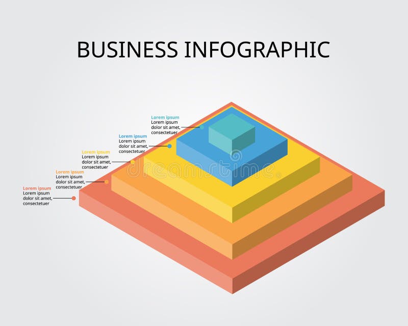 Square Chart Template for Infographic for Presentation for 5 Element ...
