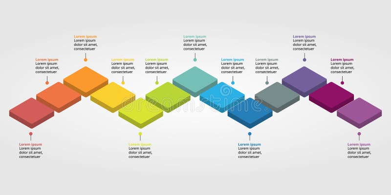 Square Chart Level Template for Infographic for Presentation for 7 ...
