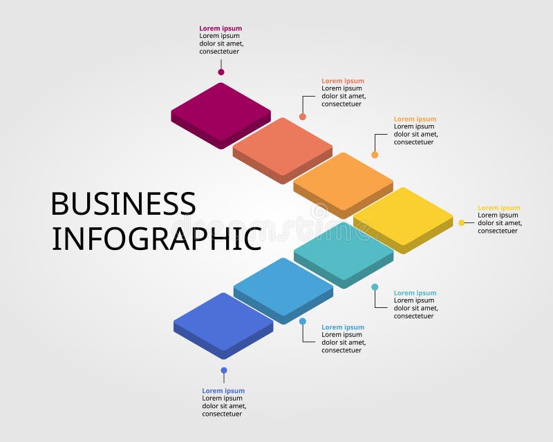 Square Chart Template of Right Side for Infographic for Presentation ...