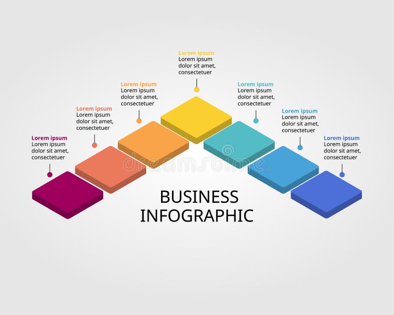 Square Chart Template of Right Side for Infographic for Presentation ...