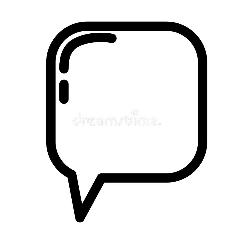 Square Chat Box Icon. Soft Outline Design. Communication Background ...