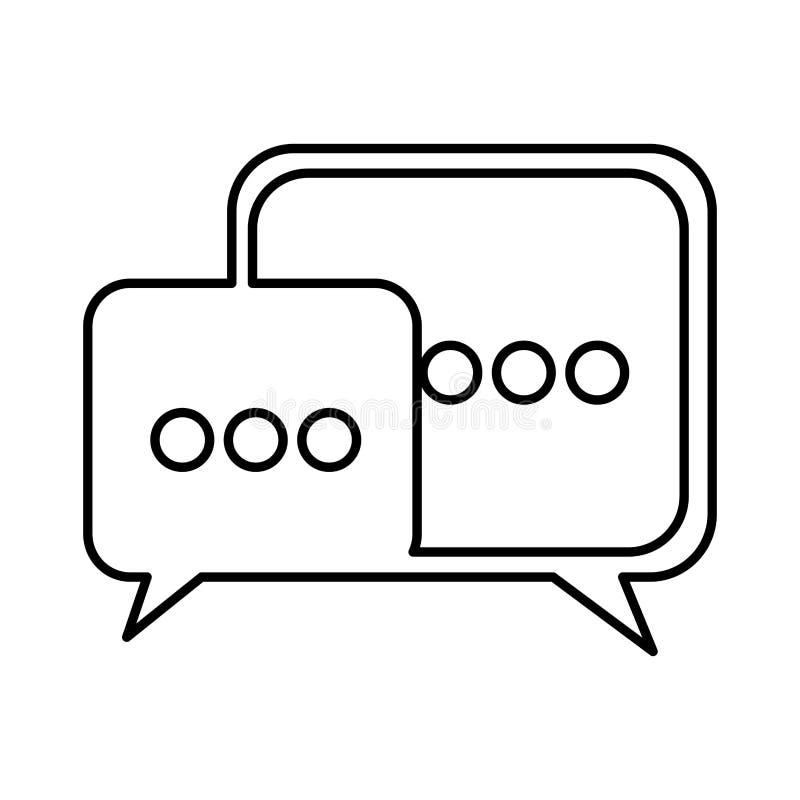 Square chat bubbles icon stock illustration. Illustration of ...