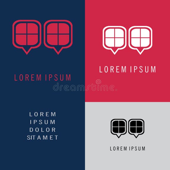 Square chat logo stock vector. Illustration of button - 97581008