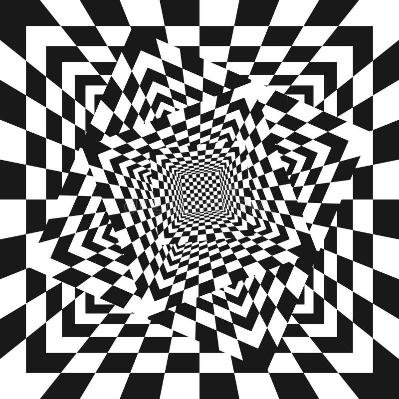 Square Checkered Boxes Rotate One Inside the Other. Oprical Illusion ...