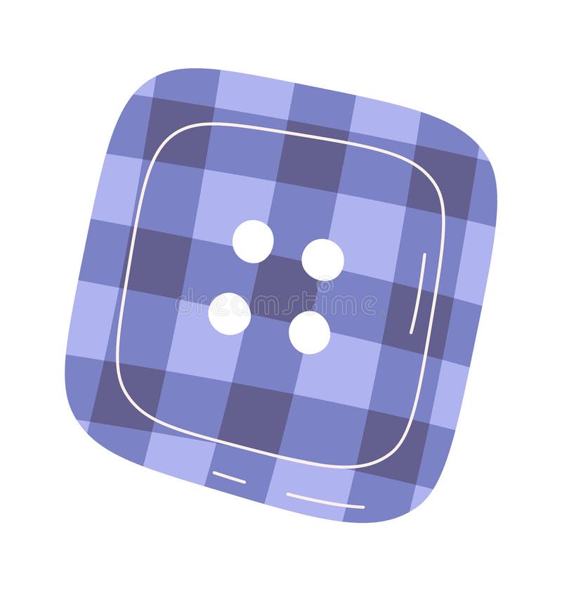 Square Checkered Clothes Button Stock Vector - Illustration of cloth ...