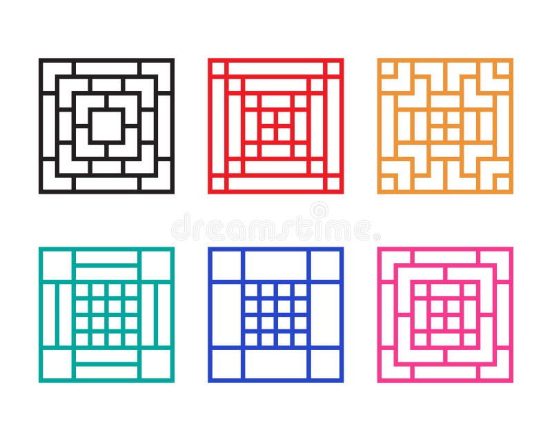 Set of Chinese Window with Pattern, Vector Stock Vector - Illustration ...