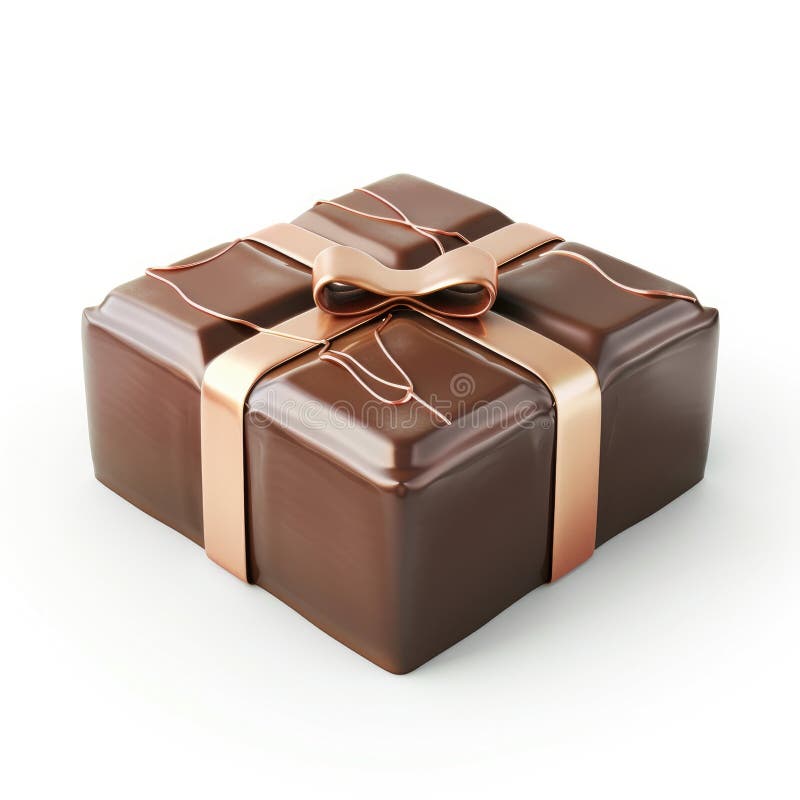 Delicious Chocolate Gift Box with Bronze Ribbon Stock Illustration ...
