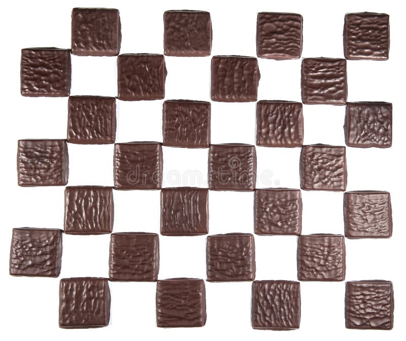 Square Chocolate Candies Arranged As Chess Pattern Isolated on White ...