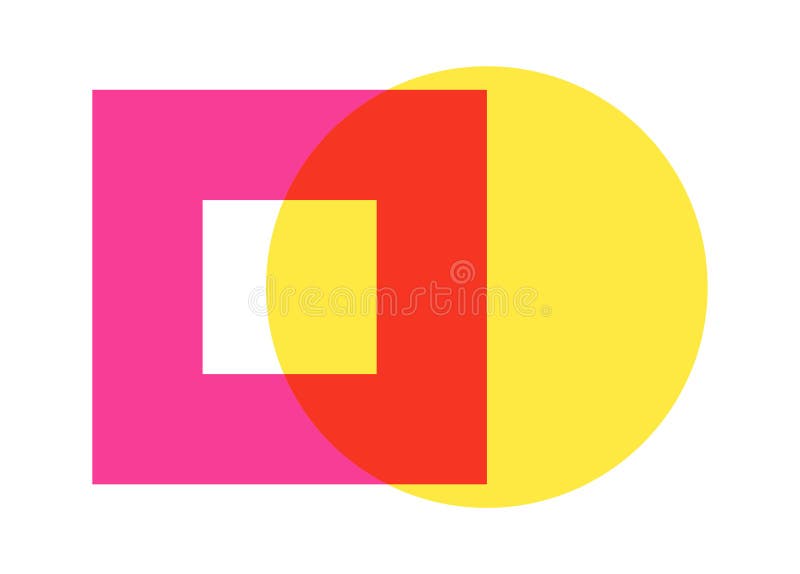 Square Circle Risograph Minimalist Geometry Stock Vector - Illustration ...