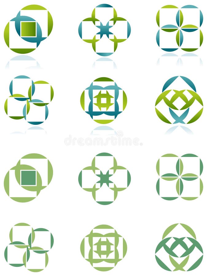 Square and Circle Design Set Stock Illustration - Illustration of ...