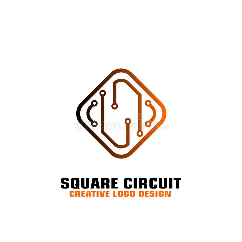 Square Circuit Board with a Cross Inside Stock Illustration ...