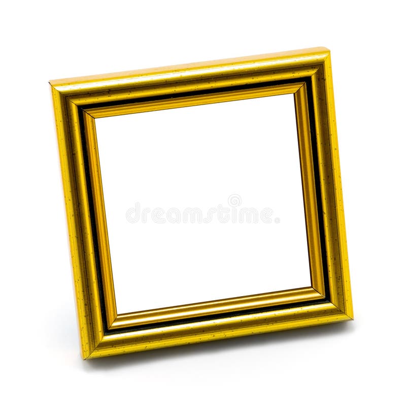 Square Classic Empty Gold Photo Frame Isolated Stock Image - Image of ...
