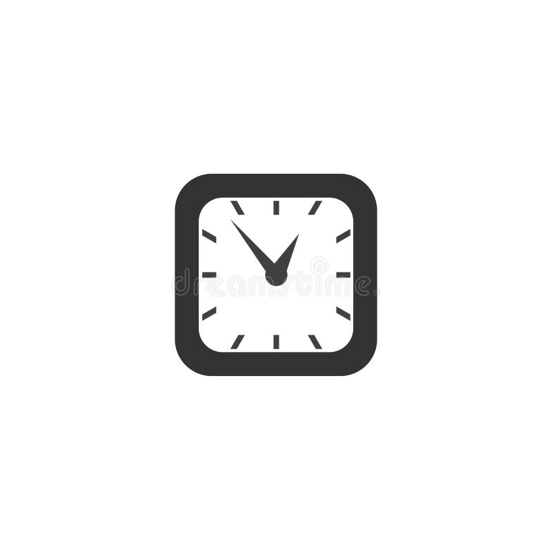 Square Classic Simple Clock Icon, Symbol, Sign, Eps10 Vector Stock ...