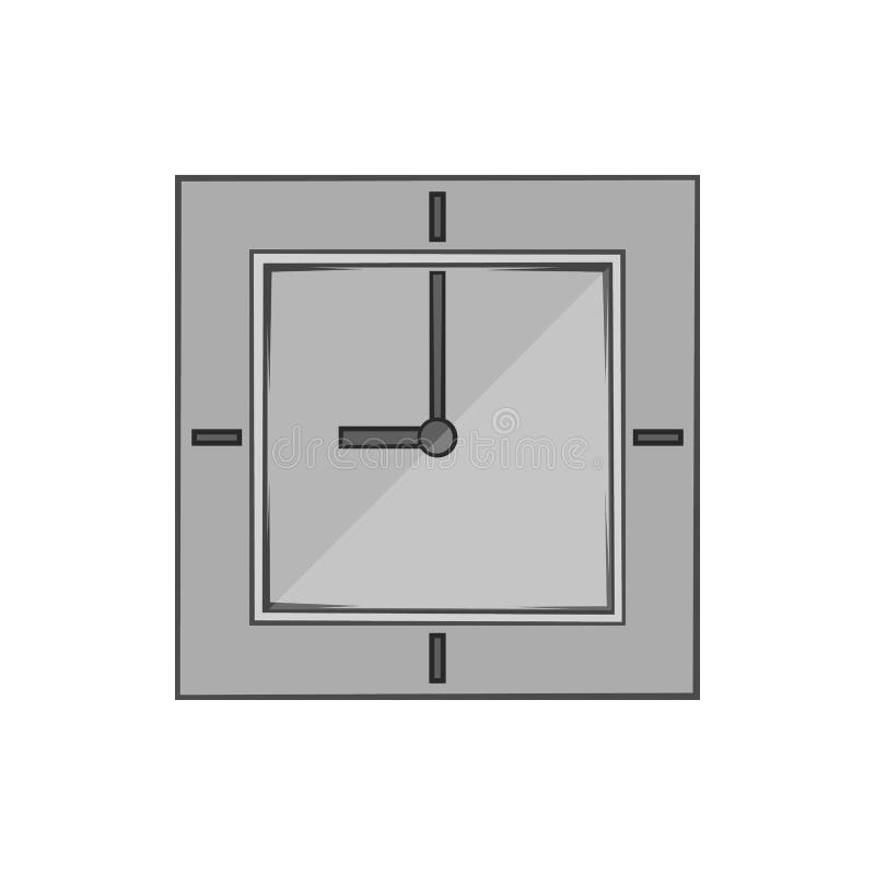 Square Clock Icon, Isometric 3d Style Stock Vector - Illustration of ...