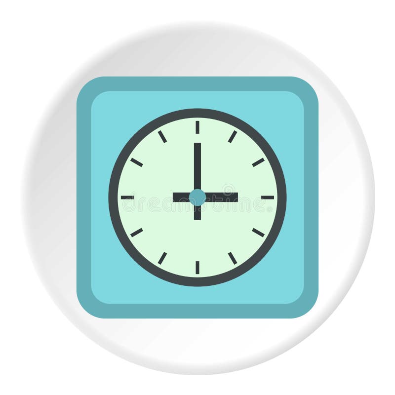 Square Clock Icon, Flat Style Stock Vector - Illustration of moment ...