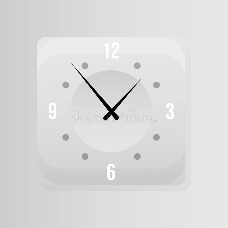 Square Clock Icon in Flat Style Stock Vector - Illustration of ...