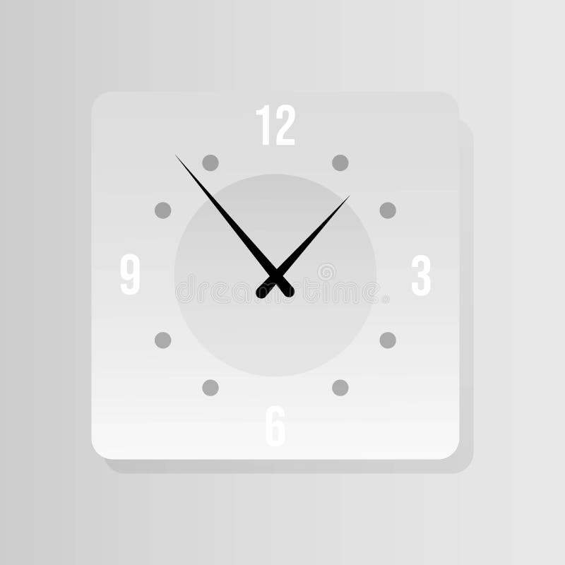 Square Clock Icon in Flat Style Stock Vector - Illustration of time ...