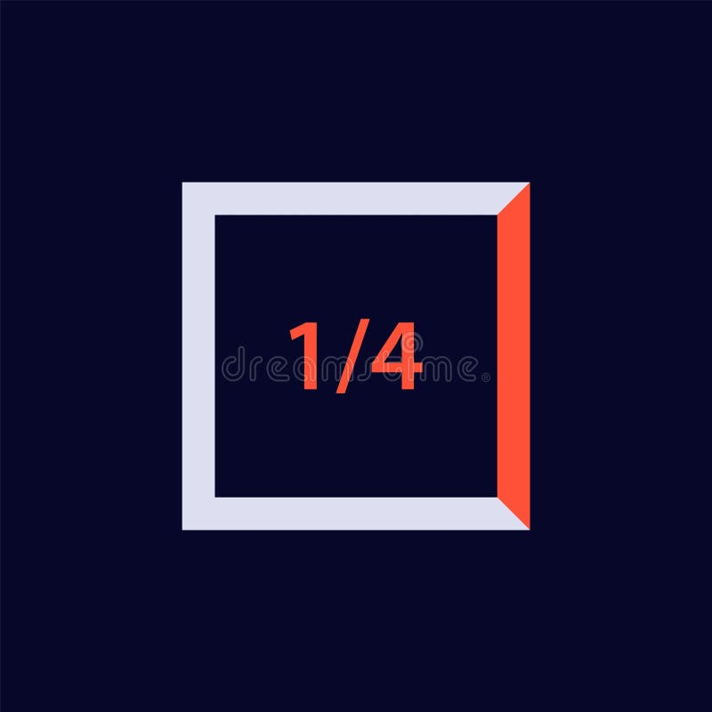 Square Clock Icon with Quarter Red Indicator Highlighting Time Progress ...