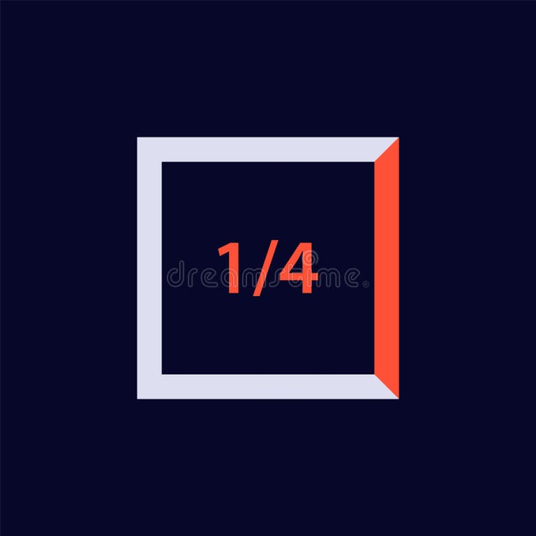 Square Clock Icon with Quarter Red Indicator Highlighting Time Progress ...