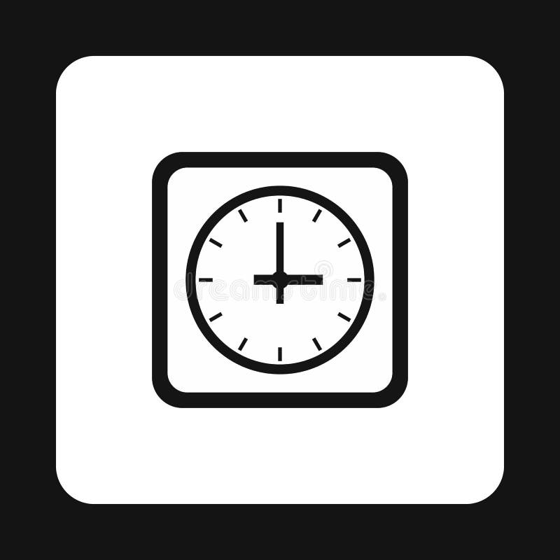 Square Clock Icon, Simple Style Stock Vector - Illustration of icon ...