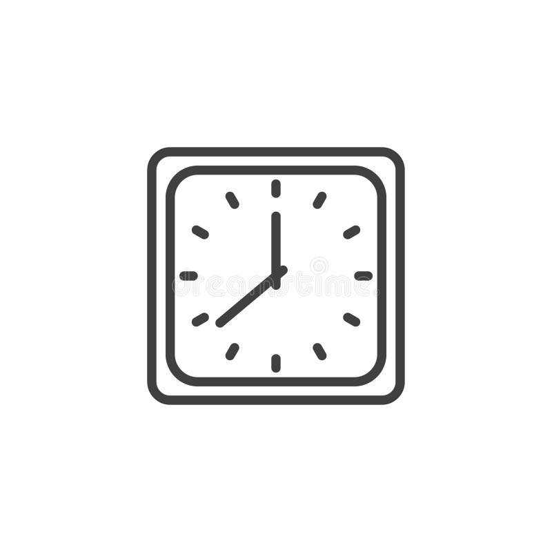 Square clock line icon stock vector. Illustration of minute - 296218310
