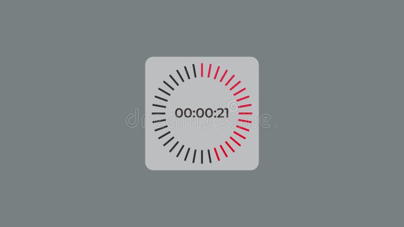 Square Clock Timer Counts Down 6 Seconds Countdown Graphics Clock