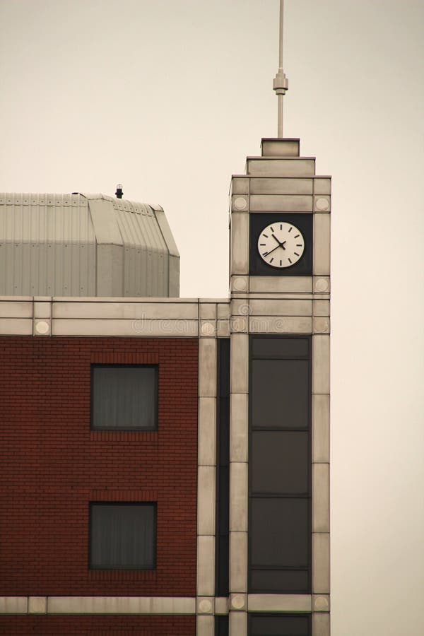 Square Clock Tower with Light Stone Stock Image - Image of building ...