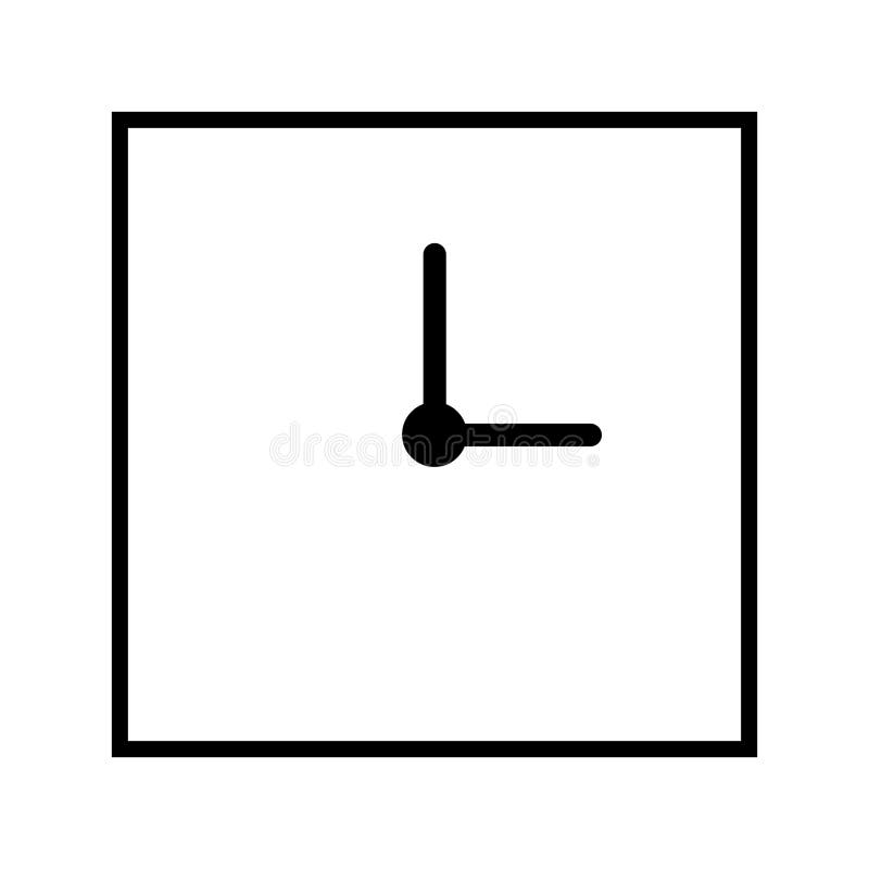 Square Clock, White Transparent Clock Face Square Arrow Icon - Vector ...