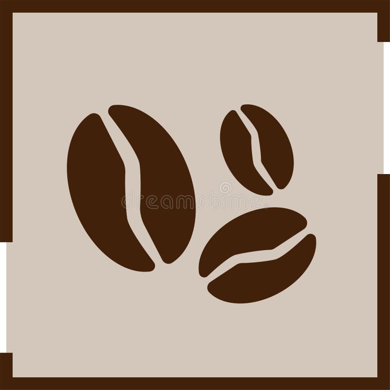 Two Colored Grains of Coffee in a Square Stock Illustration ...