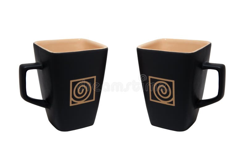 Square Coffee Cup Left and Right Isolated Stock Image - Image of coffee ...