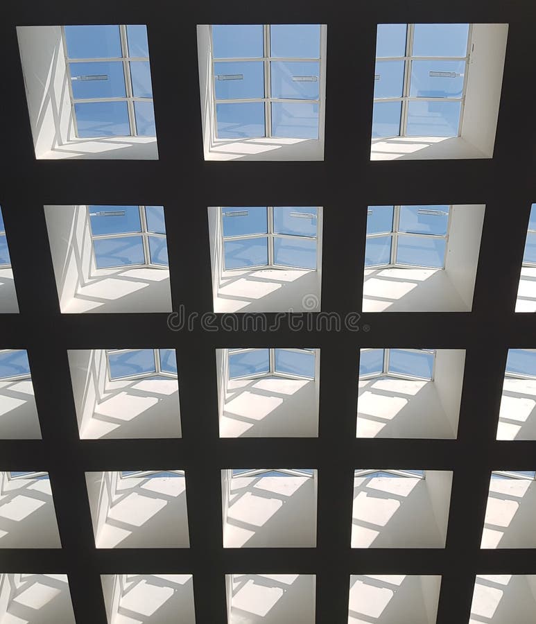 Square Coffered Ceiling in the Library Stock Photo - Image of frame ...
